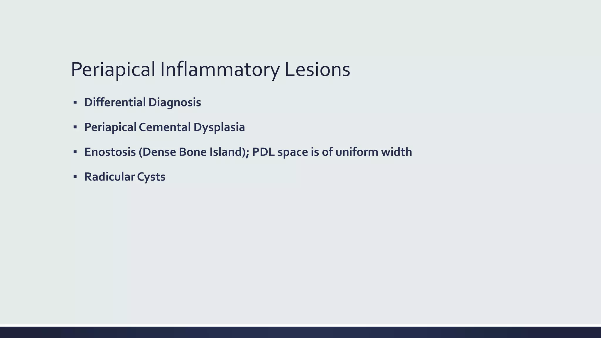 Radiographic Interpretation of Inflammatory Lesions of the Jaws | PPTX