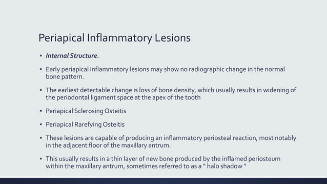 Radiographic Interpretation of Inflammatory Lesions of the Jaws | PPTX ...