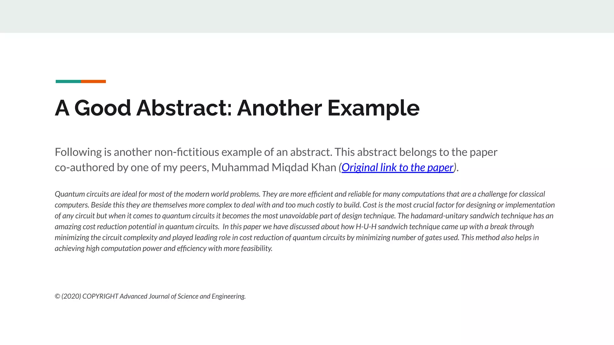 Writing a Research Paper Abstract 101 | PPT