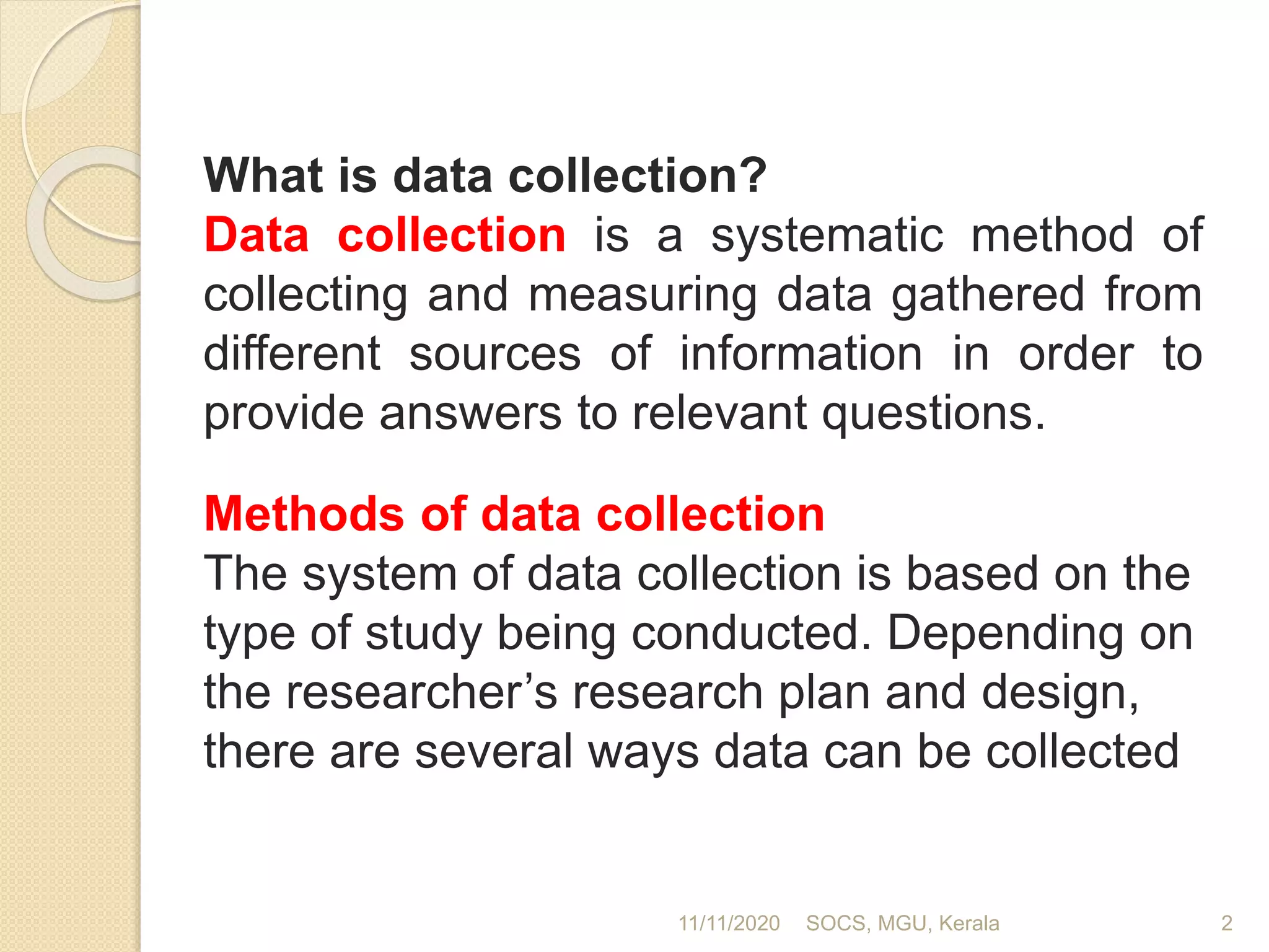 methods of collecting data | PPTX