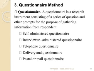 methods of collecting data | PPTX