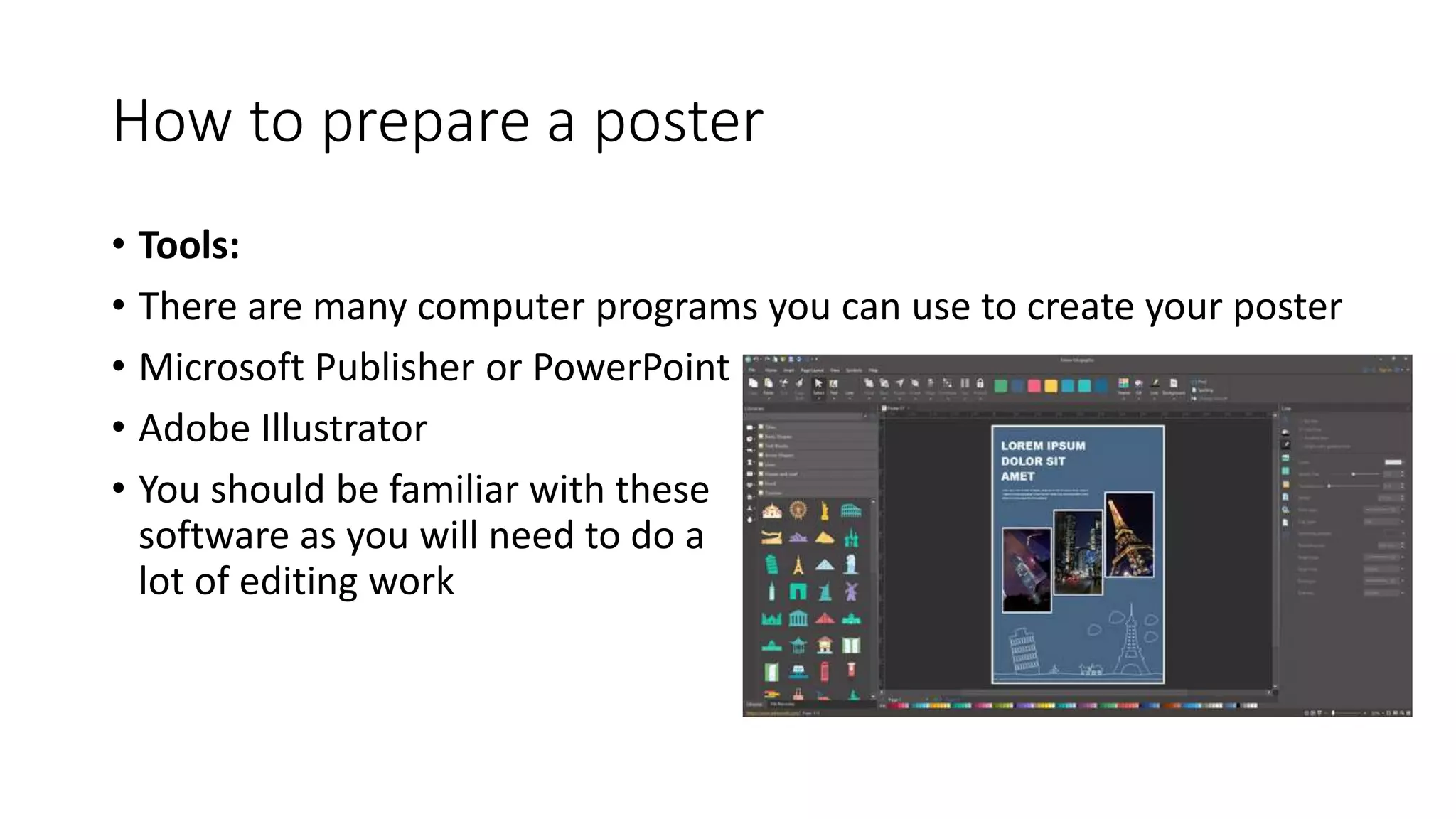 7. preparing posters | PPTX | Desktop Publishing | Computer Software ...