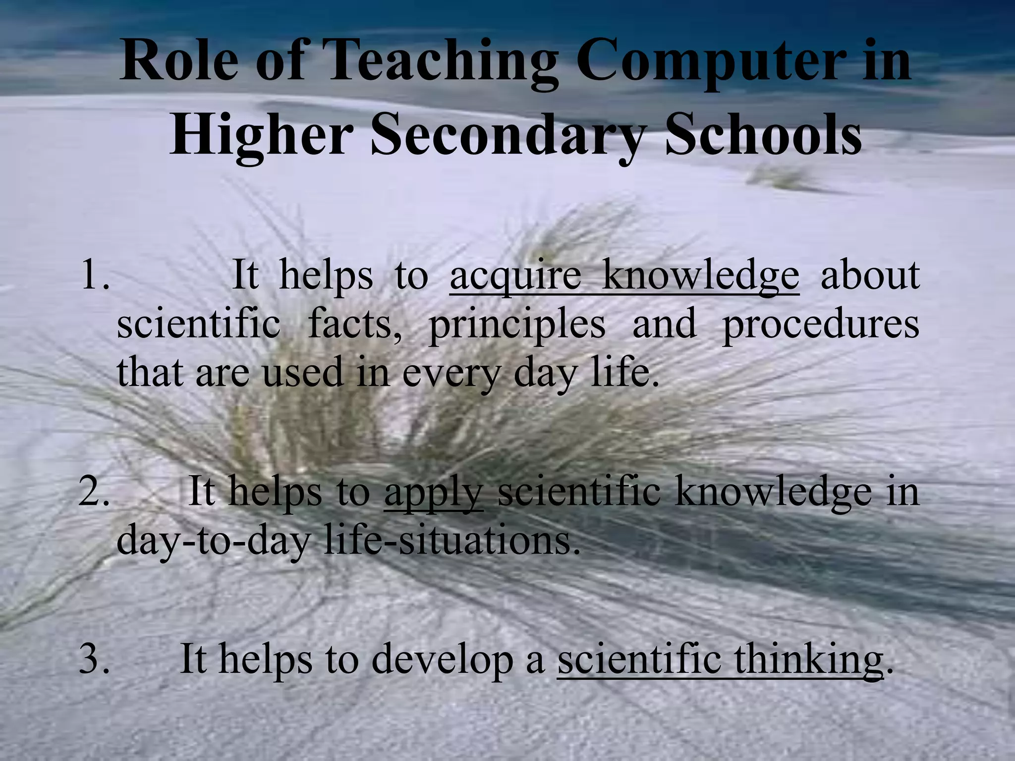 Computer science teaching at different levels | PPT
