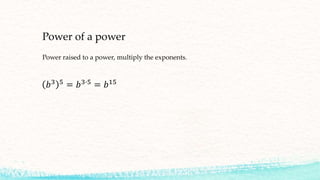7.1 multiplication property of exponents | PPT