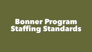 Bonner Program Staffing | PPT