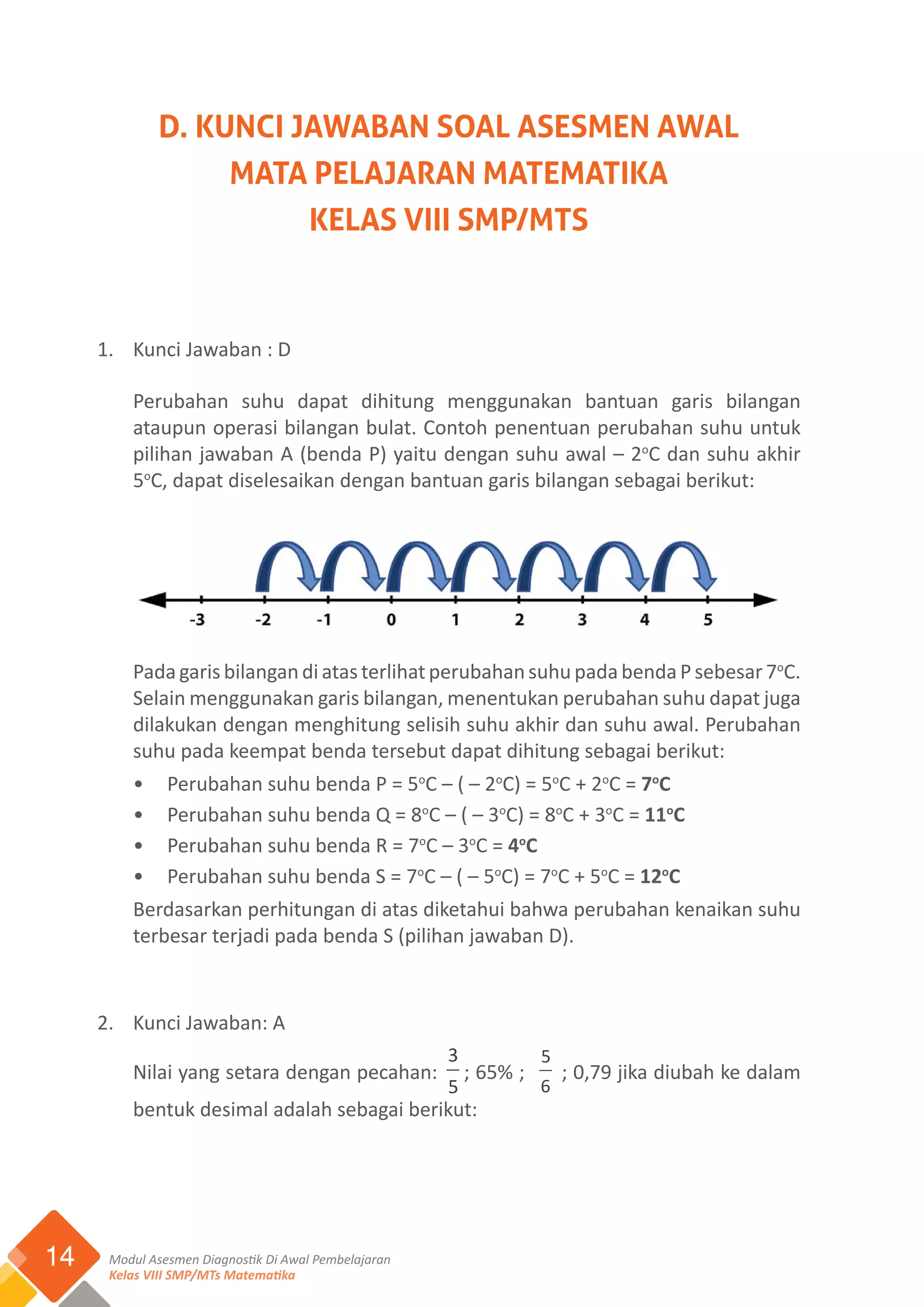 Modul Asesmen Awal Matematika SMP/MTs Kelas VIII | PDF