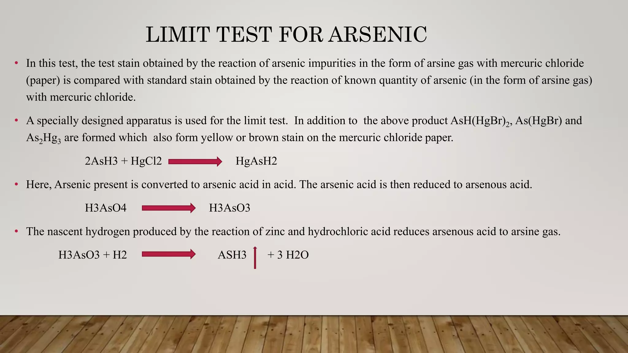 Limit Test For Arsenic Pptx Chemistry Science