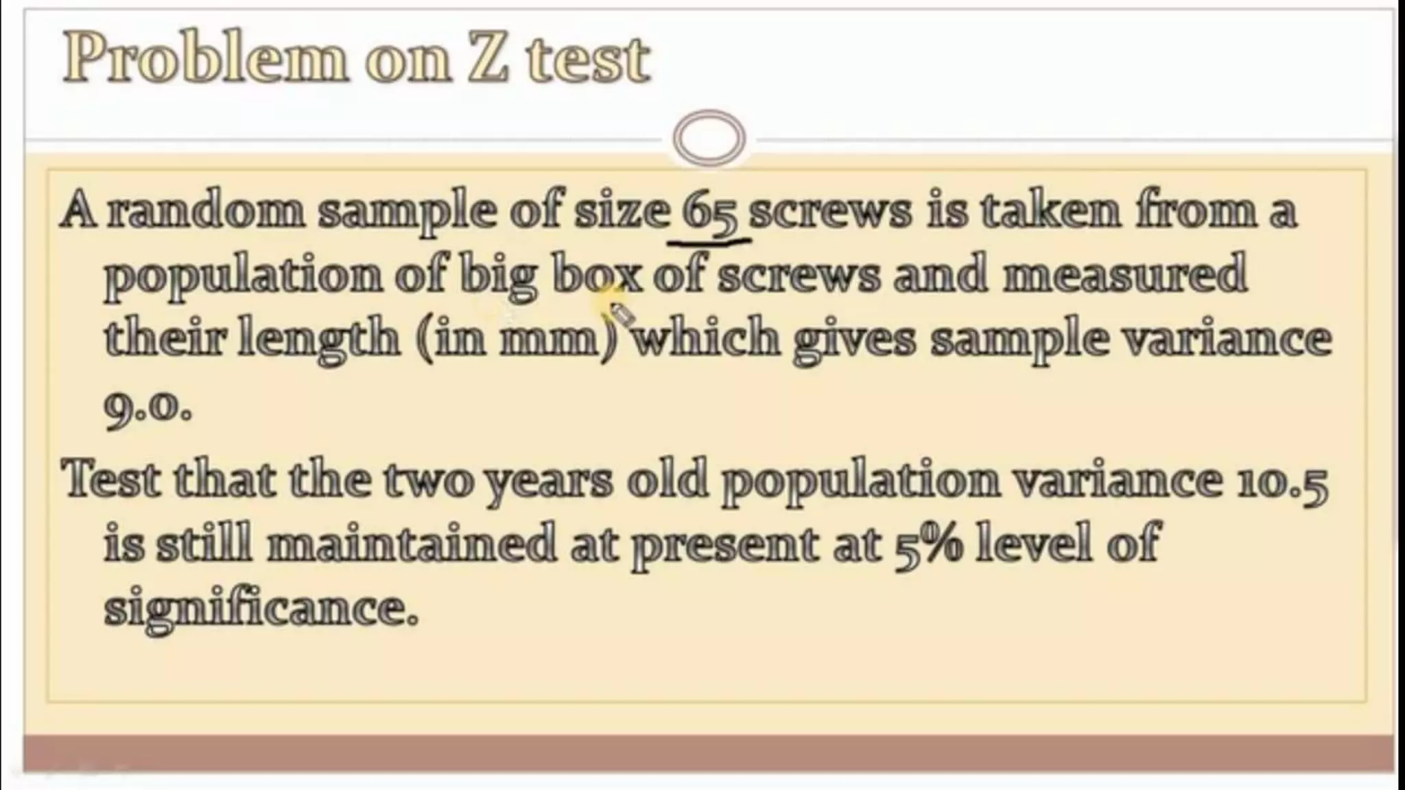Z - Test - For Population Variance | PPT