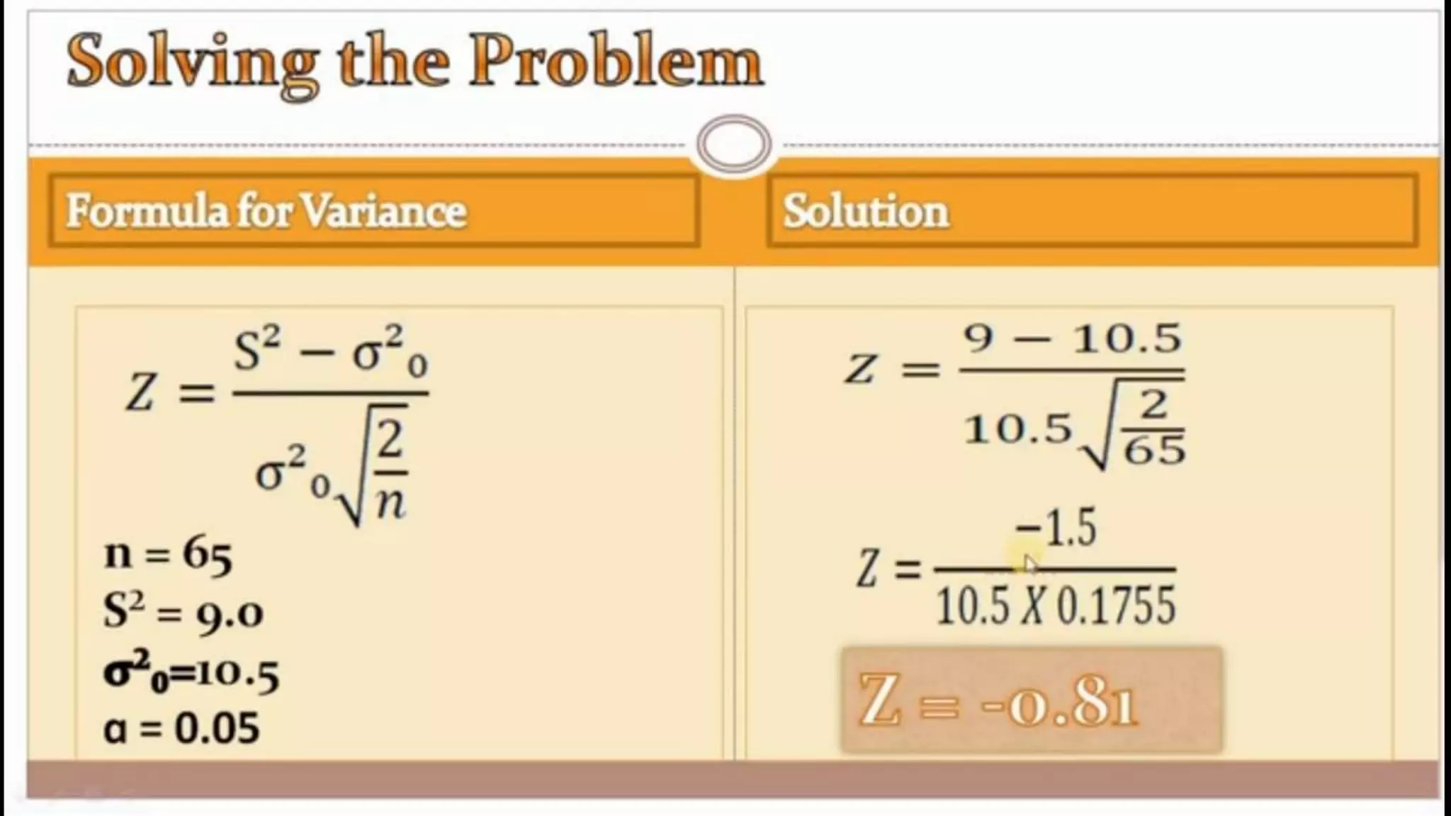 Z - Test - For Population Variance | PPT