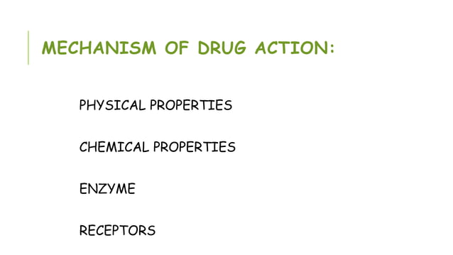 Mechanism of drug action & factor modifying drug action | PPT