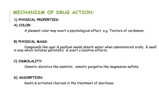 Mechanism of drug action & factor modifying drug action | PPT