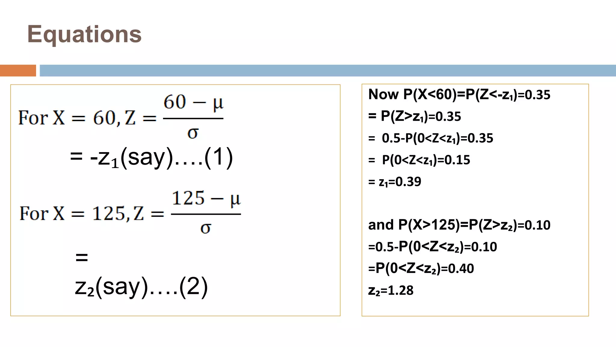 Normal Distribution - Find the Value of Mue and Standard Deviation | PPTX
