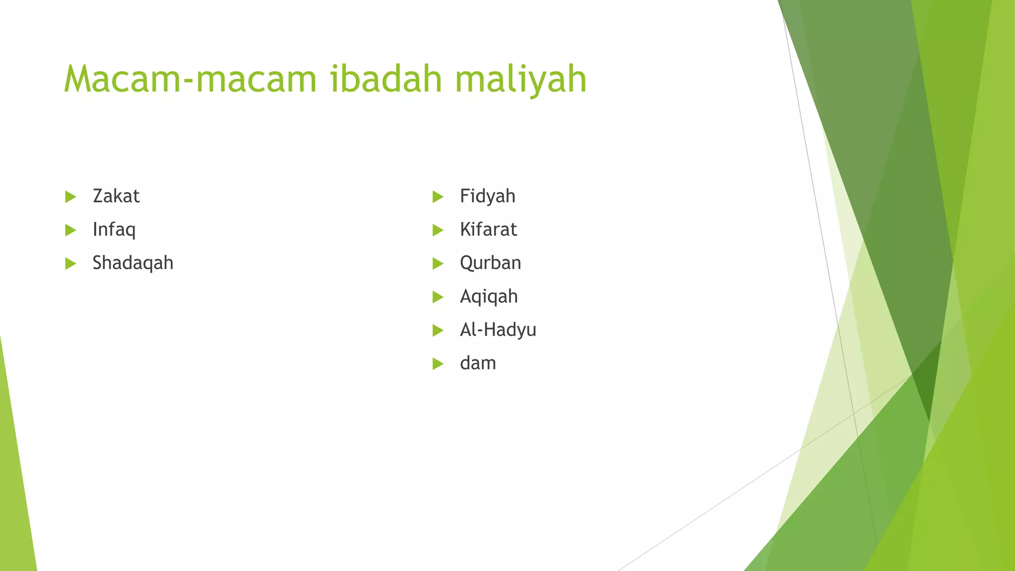 Materi ibadah maliyah | PPTX