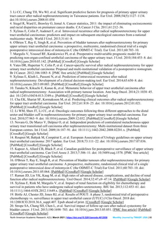 Post radical nephroureterectomy cystoscopic surveillance and usage of a nomogram as a predictor ...