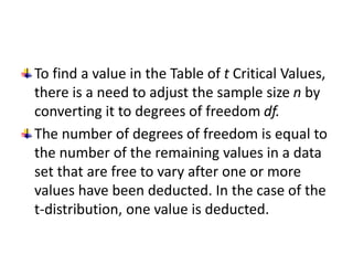 7. the t distribution | PPTX