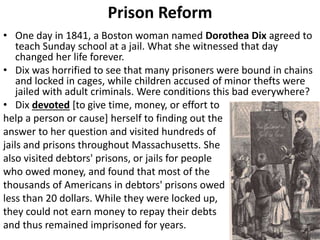 Reform Movements in Antebellum America | PPTX | Crime & Harmful Acts to ...