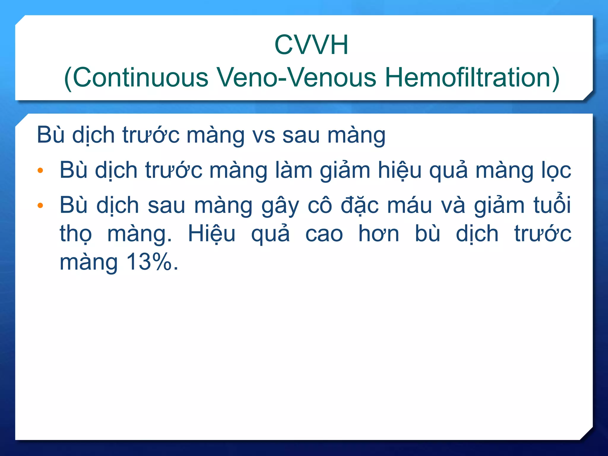 CÁC PHƯƠNG THỨC LỌC MÁU LIÊN TỤC CRRT MODE | PDF