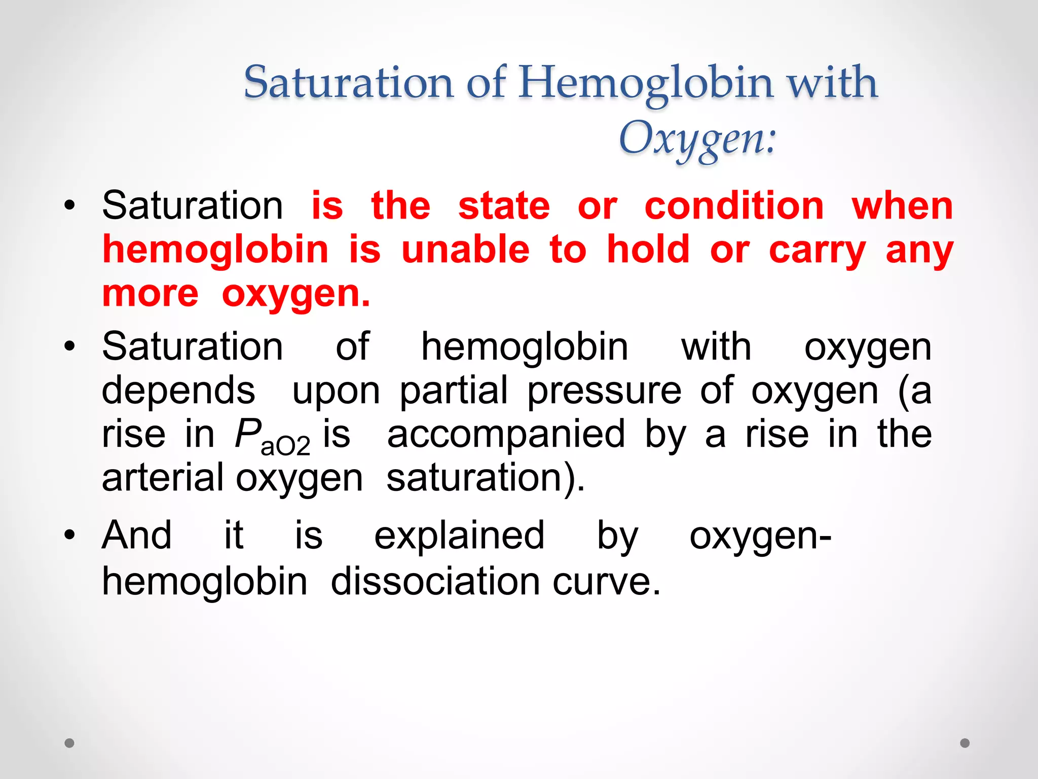 Transport of oxygen and carbon dioxide in blood | PPTX
