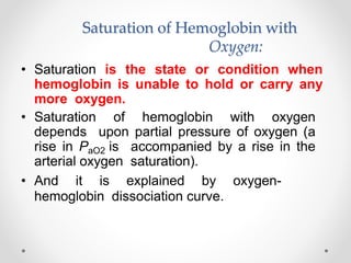 Transport of oxygen and carbon dioxide in blood | PPTX
