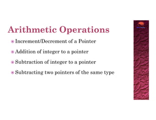 7. Pointer Arithmetic | PPT
