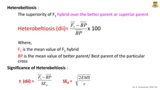 7. gpb 621 estimation of heterosis & inbreeding depression | PDF