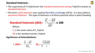 7. gpb 621 estimation of heterosis & inbreeding depression | PDF