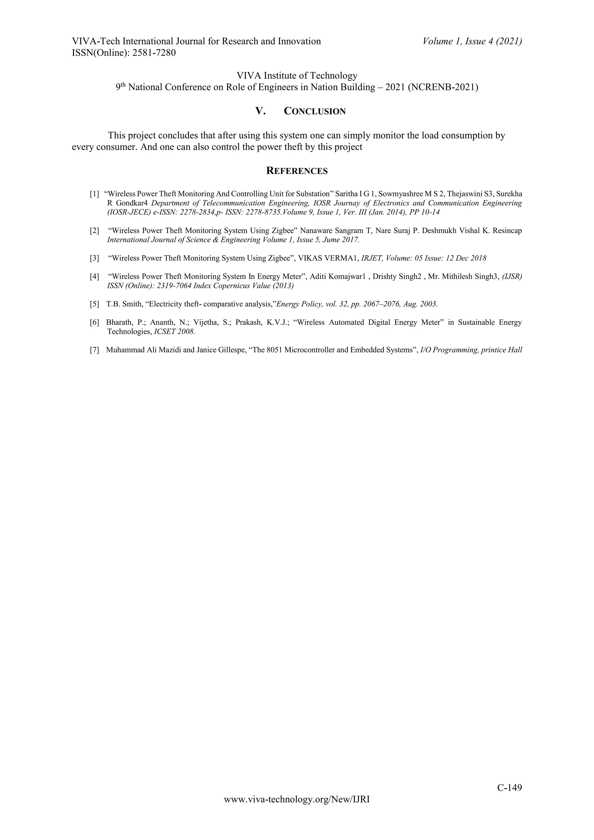 WIRELESS POWER THEFT MONITORING SYSTEM | PDF