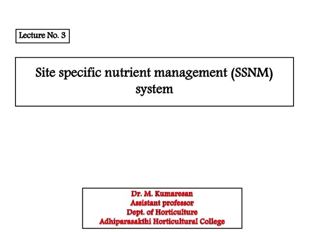 Site specific nutrient management (SSNM) system | PDF