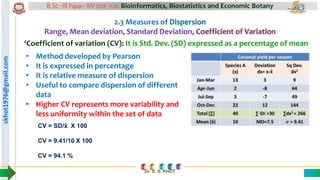 7. Biostatistics dispersion range, mean dev., std. dev. cv for ungrouped data | PPT