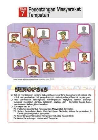 7.1 Matlamat dan Bentuk Penentangan Masyarakat Tempatan | PDF
