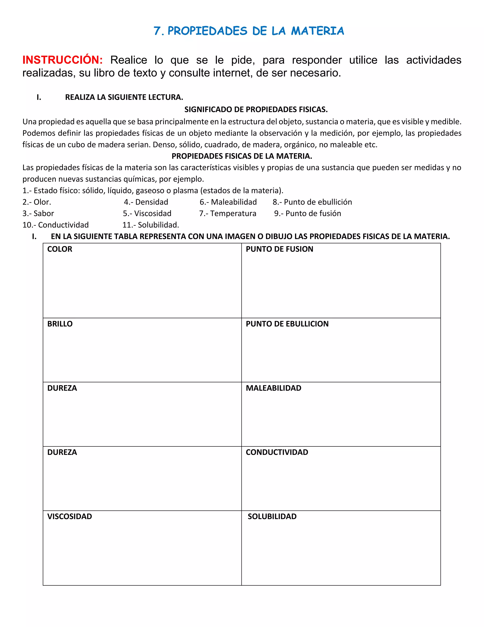 7. PROPIEDADES DE LA MATERIA | PDF