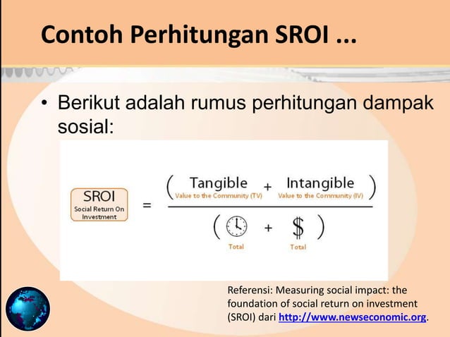 Pengukuran Nilai dan Penghitungan SROI | PPTX