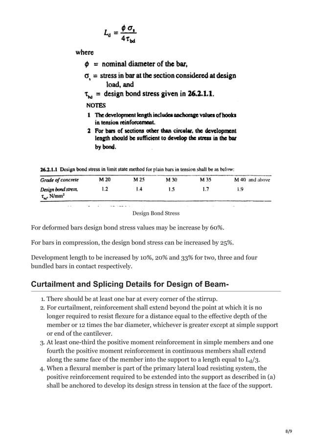 Design of Beam- RCC Singly Reinforced Beam | PDF