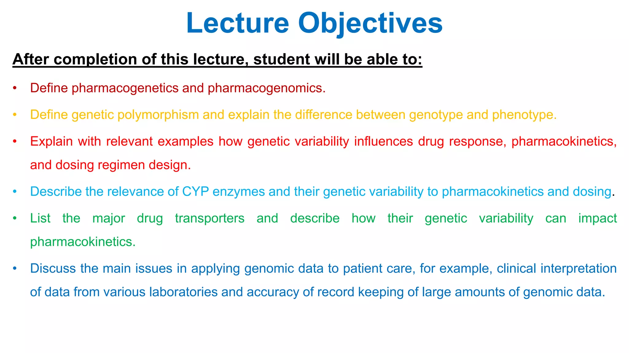 7. pharmacogenetics | PPTX