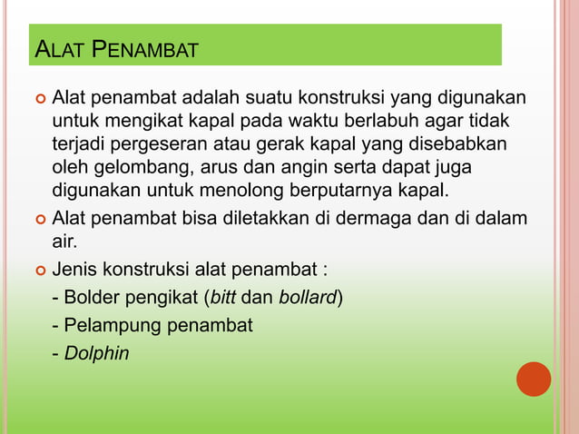 7. fender dan alat penambat | PPTX