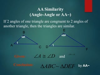 7.3 proving triangles similar | PPT