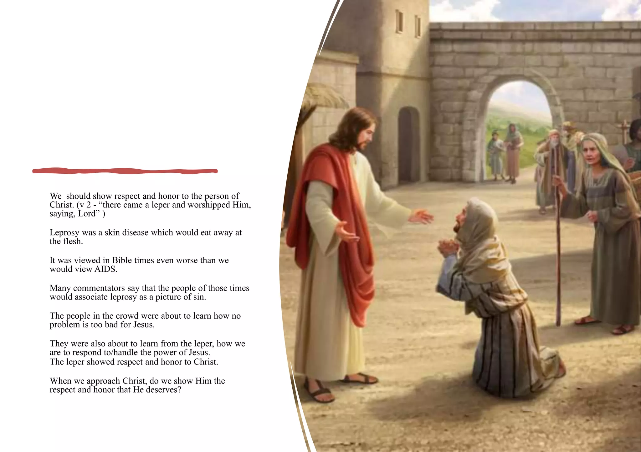 Jesus Cleanses a Man With Leprosy (Matthew 8:1-4) | PPTX
