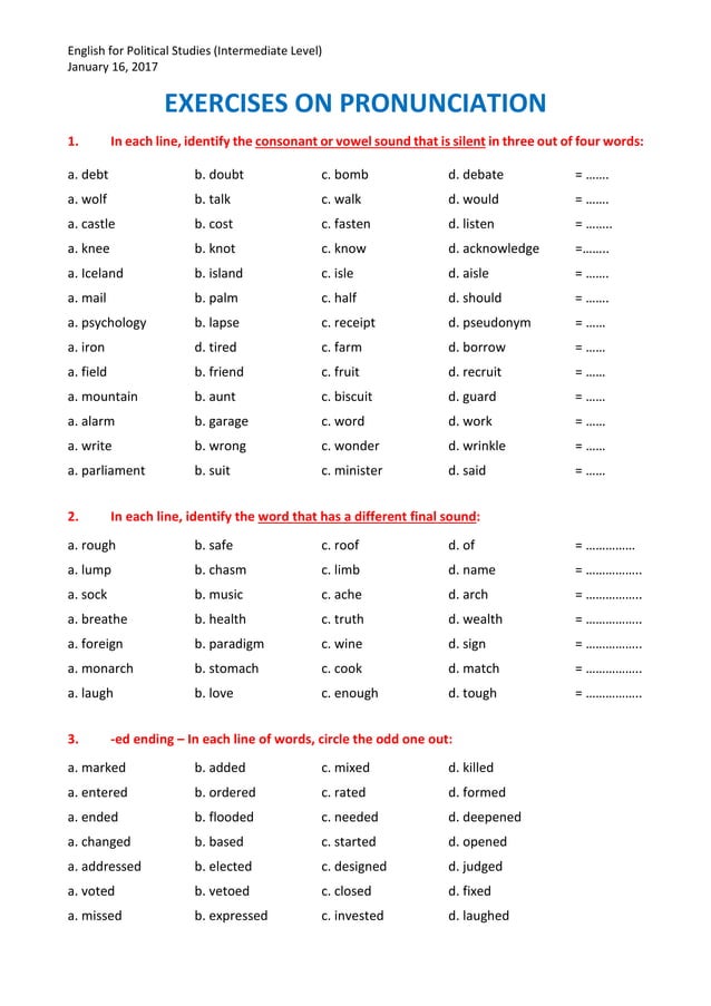 7. Exercises on Pronunciation.pdf