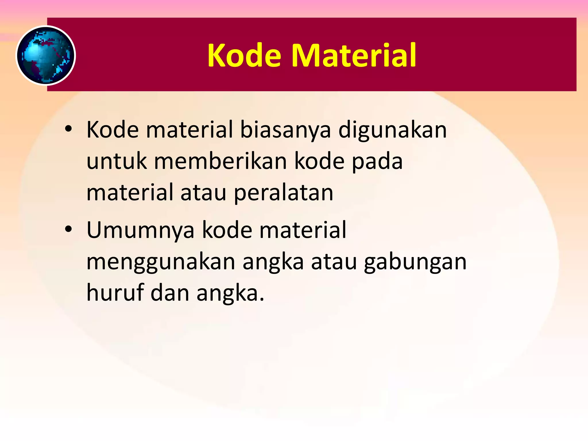 Struktur Kode Identifikasi Material_ Training "SPAREPART MANAGEMENT ...