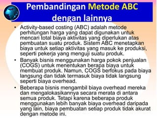 Perhitungan Harga Satuan dan Cost of Goods Sold dengan Activity Based ...