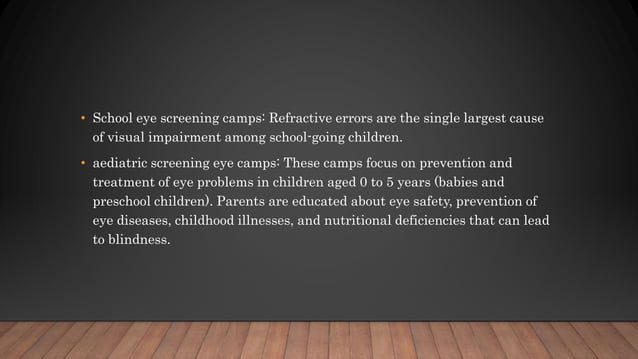 7.Community Eye Care ProgramMEs.pptx | Eye and Vision Conditions ...