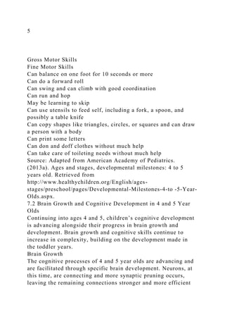 7.1 Physical Growth and Motor Development in 4 and 5 Year OldsCo.docx