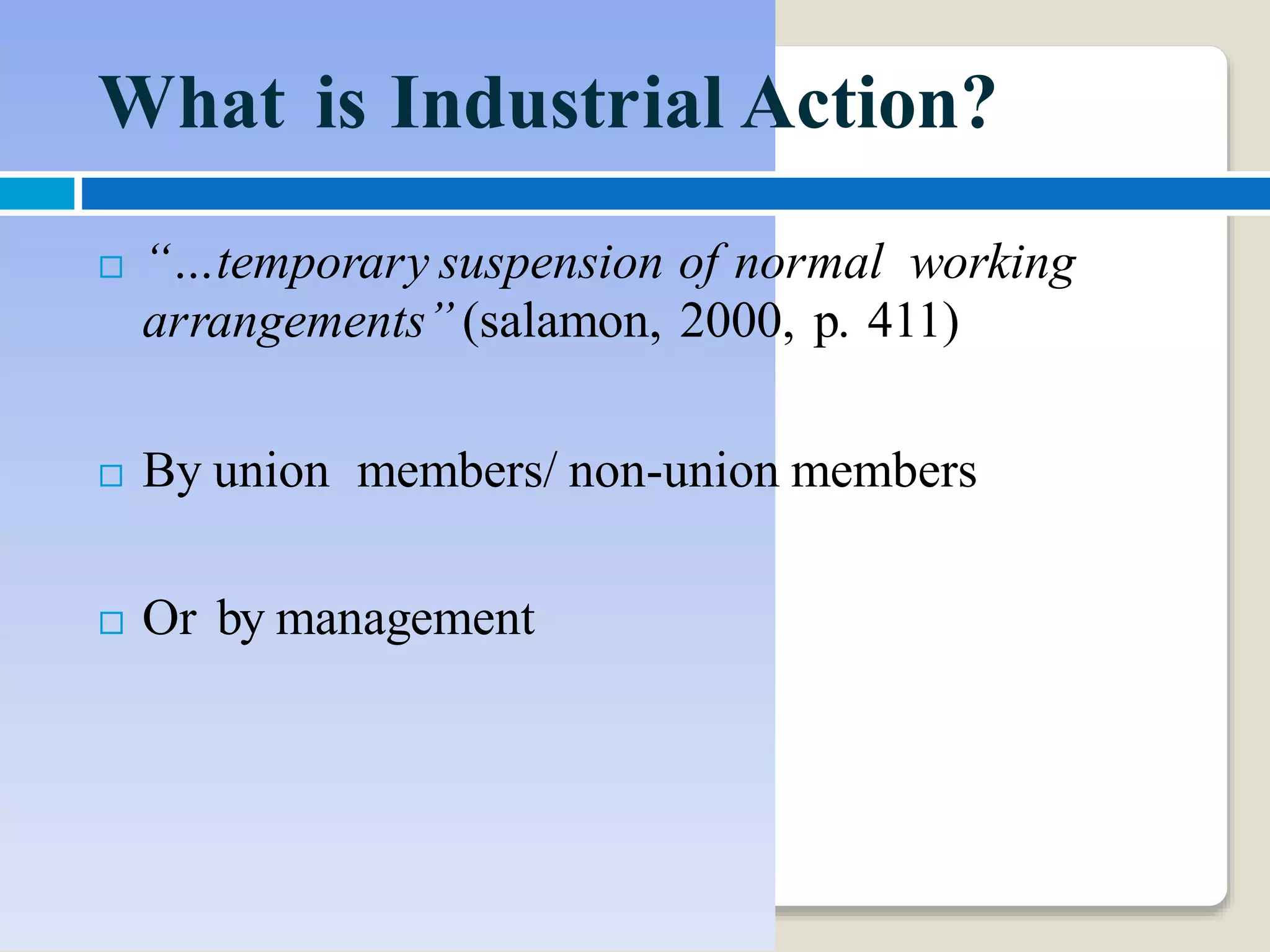 Industrial Action | PPTX