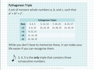 7.2 Pythagorean Triples and Simplifying Radicals | PDF | Physics | Science