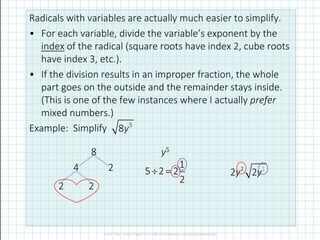 7.2 Pythagorean Triples and Simplifying Radicals | PDF | Physics | Science