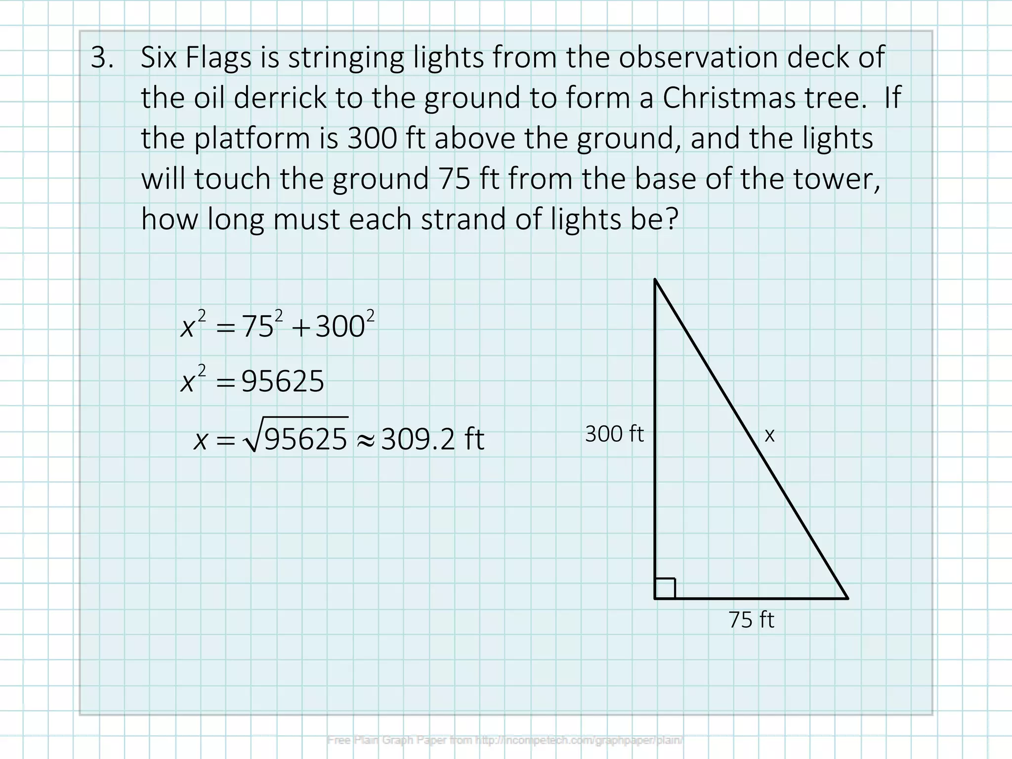 7.3 Pythagorean Theorem Problems | PPT