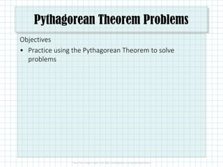 7.3 Pythagorean Theorem Problems | PPT