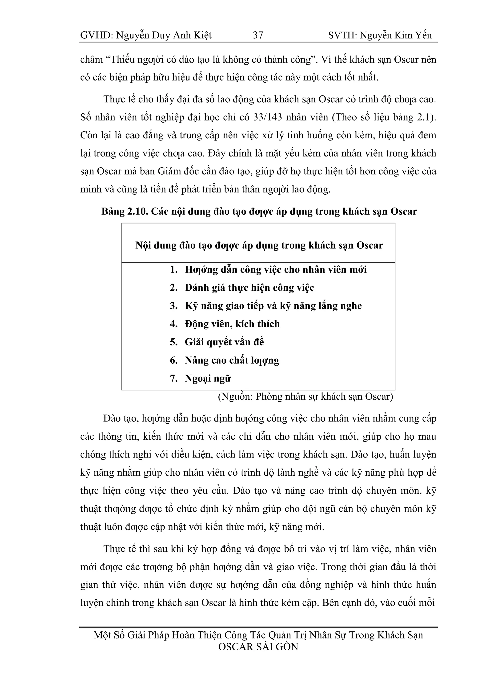 Khóa luận về công tác quản trị nhân sự tại khách sạn | DOC