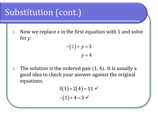 7.1 Systems of Linear Equations - Two Variables | PPT