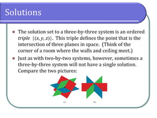 7.2 Systems of Linear Equations - Three Variables | PPT
